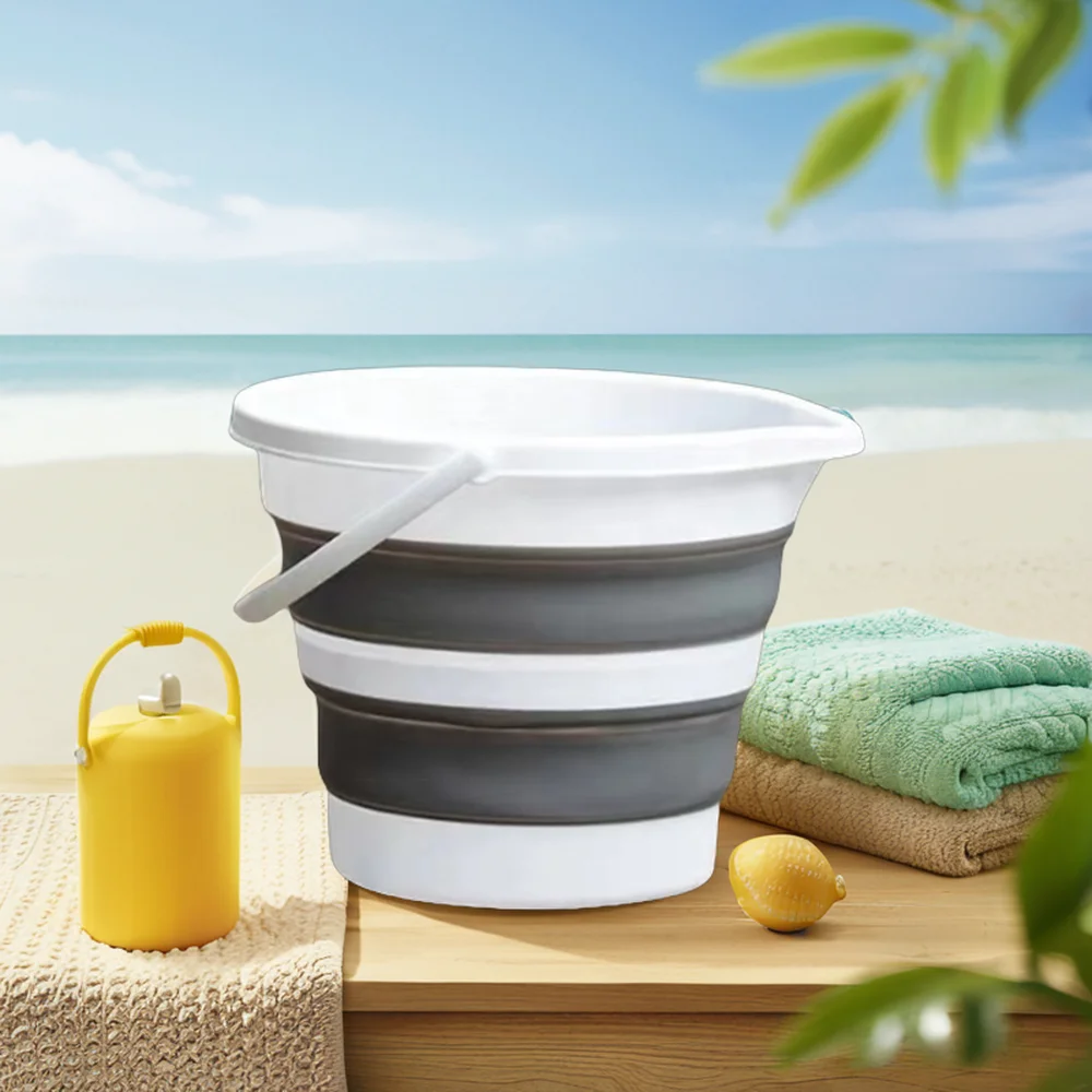 Collapsible Silicone Bucket Foldable Round Bucket For Outdoor Water Pot ...
