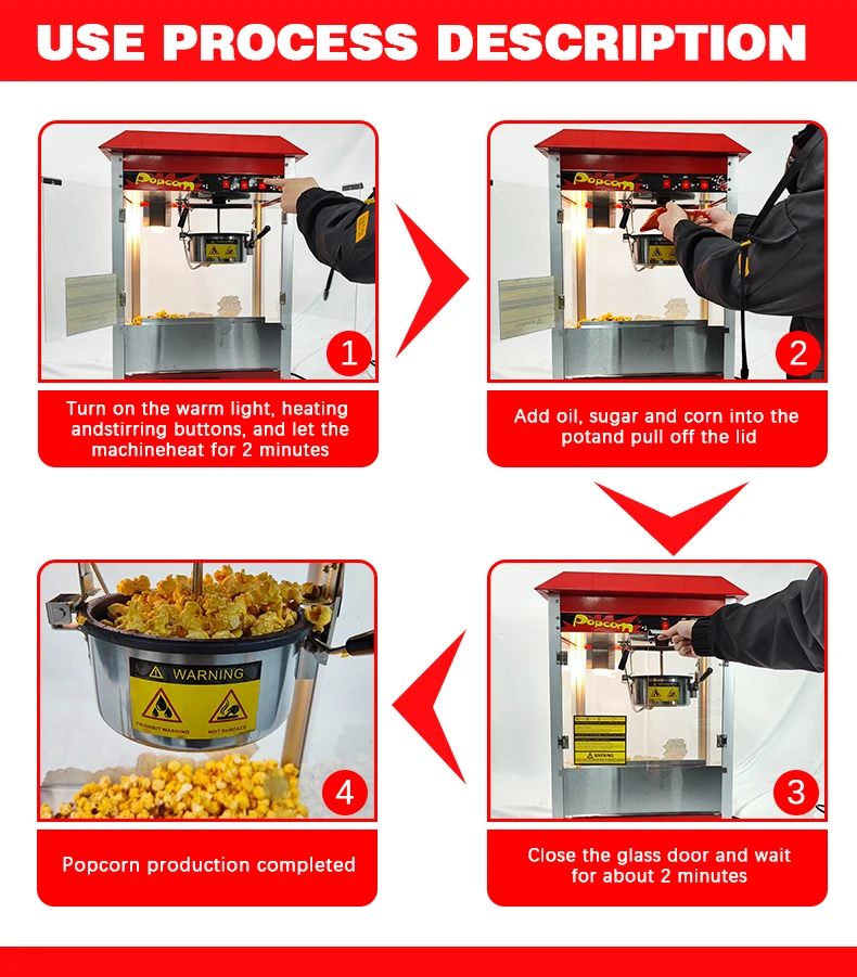 Electric Popcorn Makers Maquina De Pipoca Caramel Popcorn Machine ...