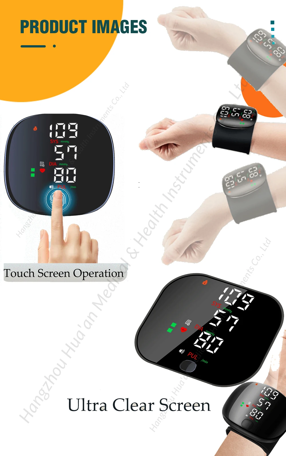 HUAAN Rechargeable Voice Broadcasting Electronic Sphygmomanometer Wrist ...