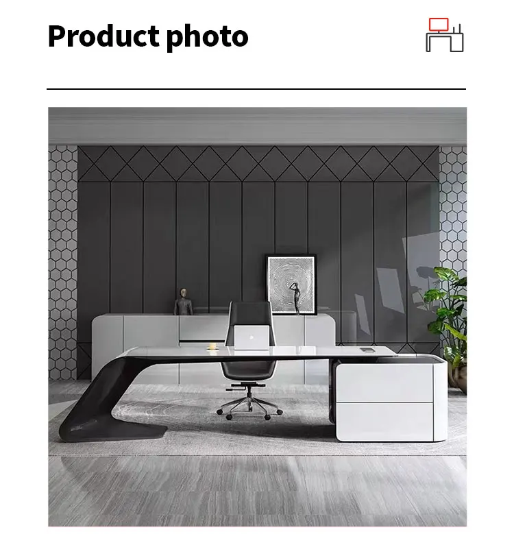 Home Office Desk and Chair Set Smart Executive Office Furniture Table ...