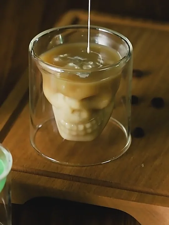 Hot Sale Transparent Crystal Glass American Ice Latte Coffee Cup Double ...