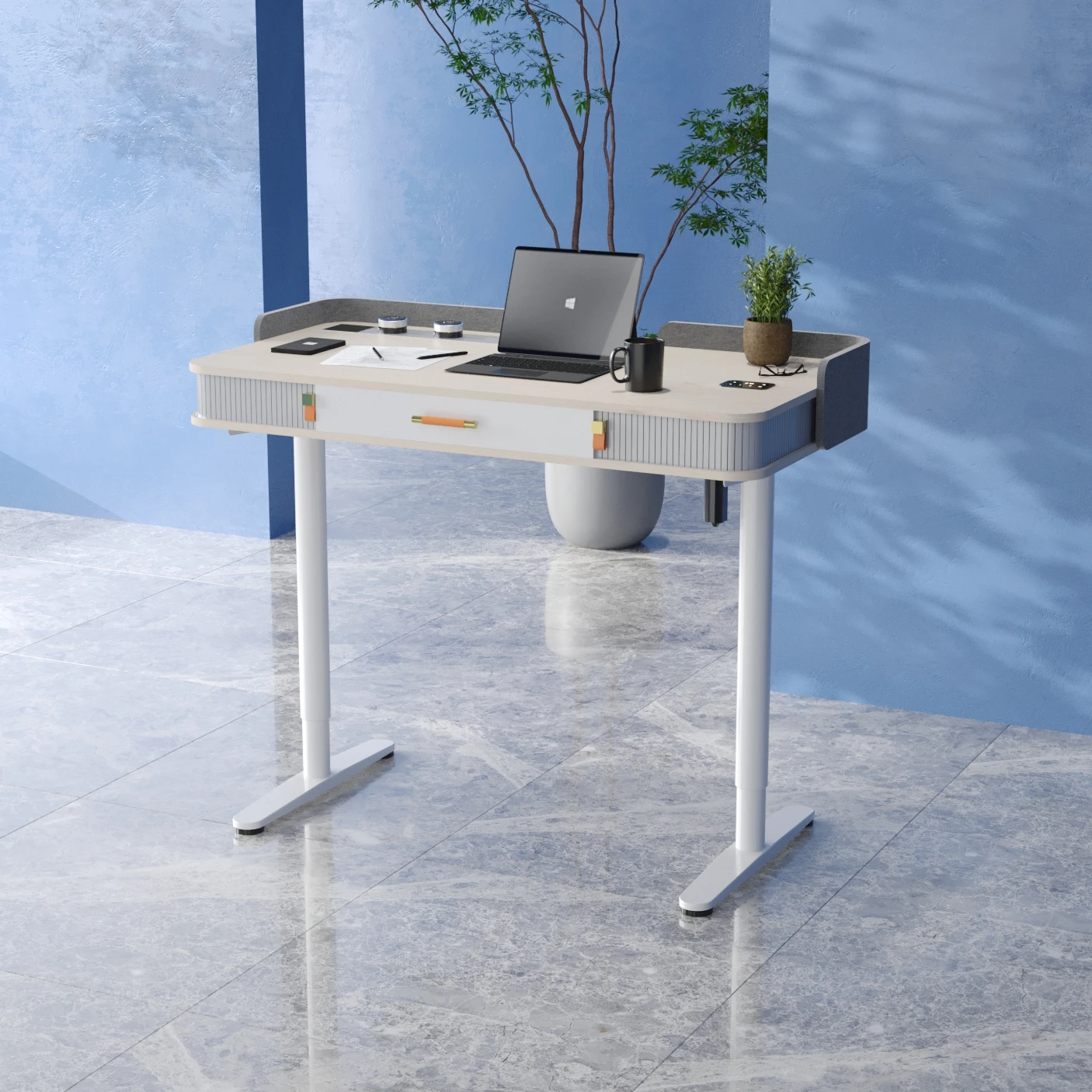 V-mounts Ergospot Electric Stand Up Desk Frame Adjustable Height Table ...