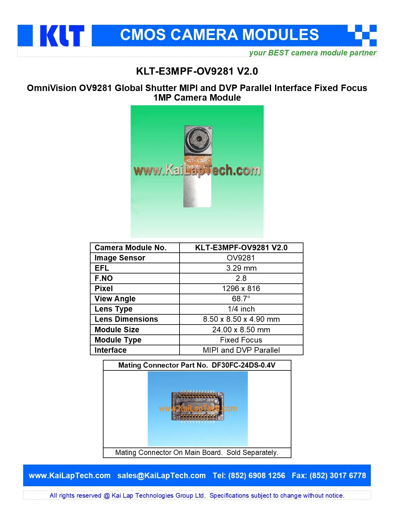 Omnivision Ov9281 Global Shutter Mipi And Dvp Parallel Interface Fixed ...