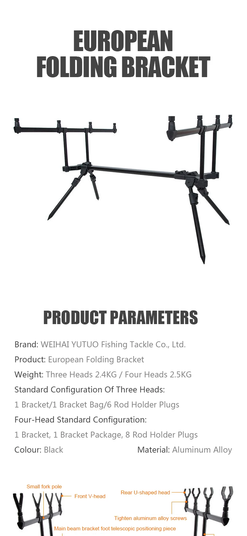 Durable Aluminum Alloy Carp Fishing Stand - Adjustable & Durable