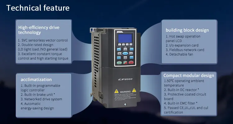 High Performance Cp2000 Frequency Converter Delta Vfd Controller 0.2kw ...