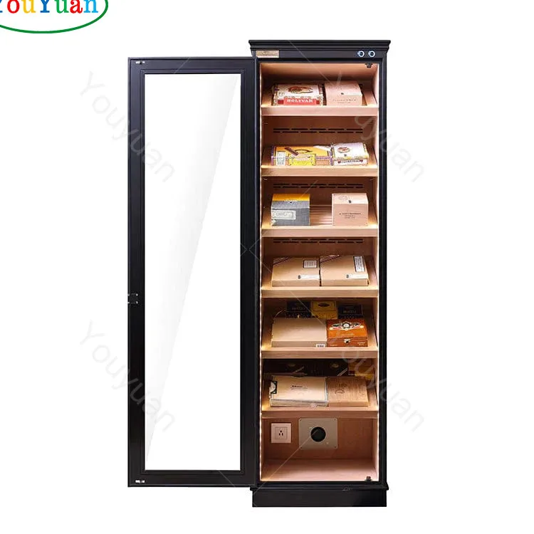 2ft Mini Cabinet Cigar Display Shelf With Lighting Tobacco Cigar Cedar ...