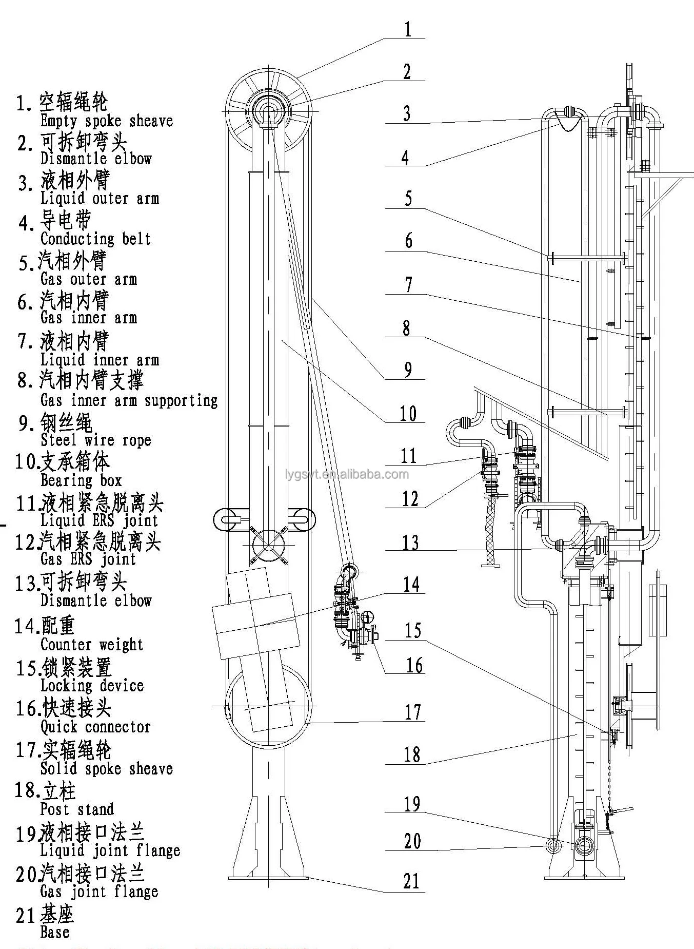 LPG Marine Loading Arm with Vapor Return Line - ISO9001 Certified