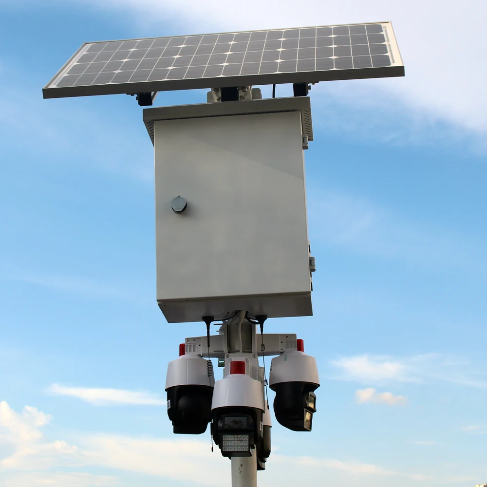 4ch Solar-powered Surveillance Construction Site Cctv Wifi Power Solar ...