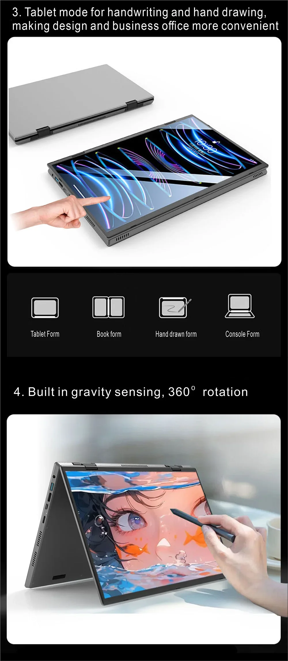 2024 Dual Screen Laptop - 14"+14" Touch Tablet PC 2 in 1