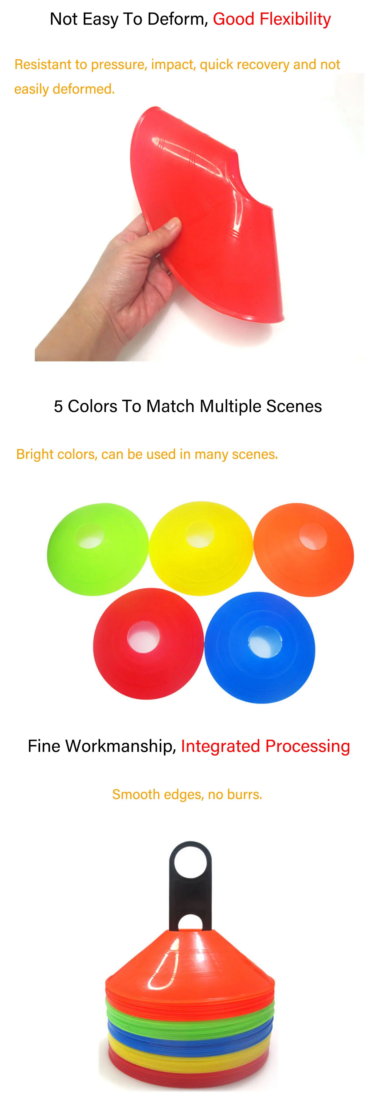 2inch Soccer Cones Agility Training Disc Cone with Carry Bag and Holder ...