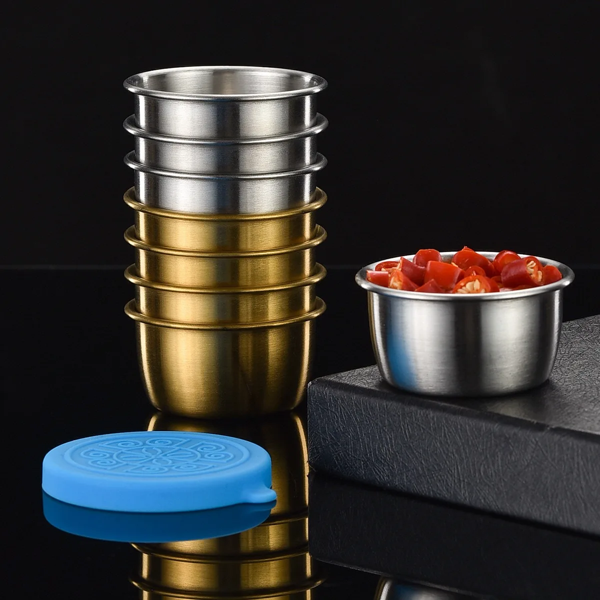 3.2 Inch Stainless Steel Sauce Dishes Mini Individual Saucers Bowl ...