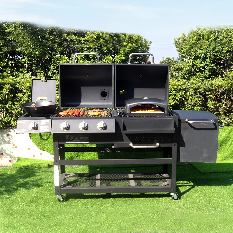 Gas Charcoal Combo BBQ Grills - Hybrid Cooking Power