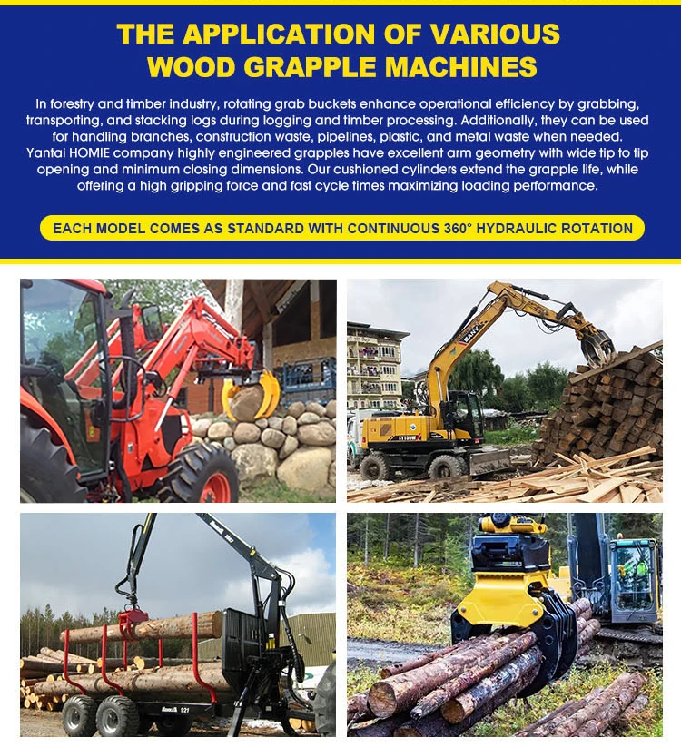 Mini Excavator /loader Log Rotating Grapple For Sale Stone Wood Grapple ...