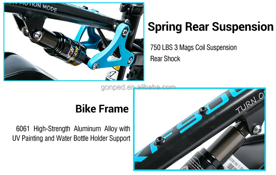 Full Suspension Ebike Alloy Aluminum Frame 750w Electric Mountain Bike Fat Tire E Bike Eu Stock ...