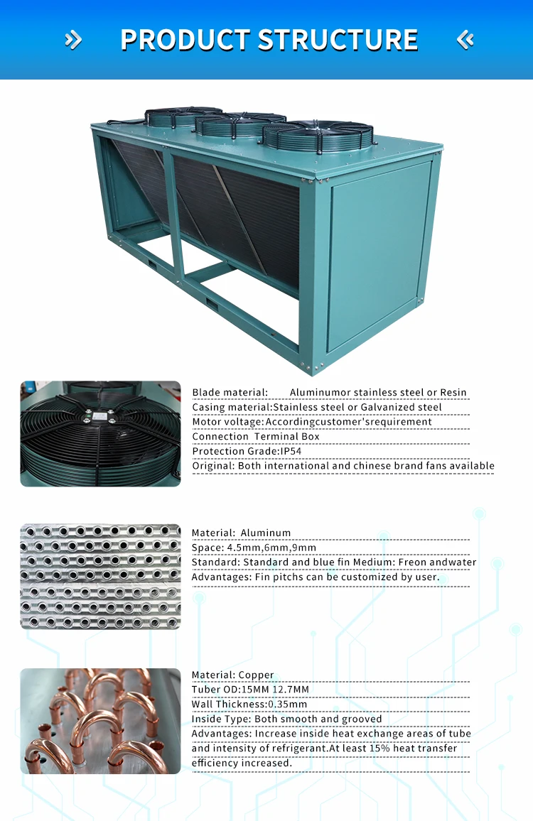R134a Heat Exchangers V Type Condenser For Compressor Cold Room ...