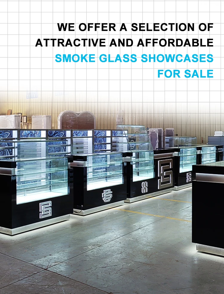 Custom Design Smoke Shop Display Table - Showcase Counter Cabinets