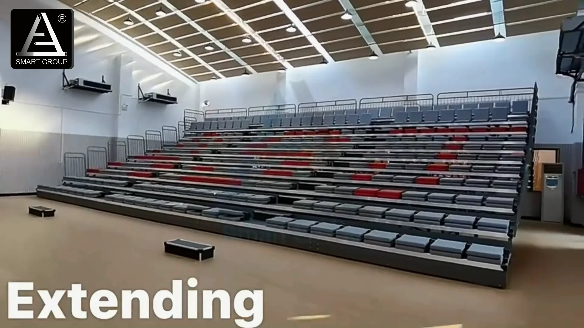 11 Rows 15 Meters Indoor Stadium Gym Equipment Retractable Bleacher ...