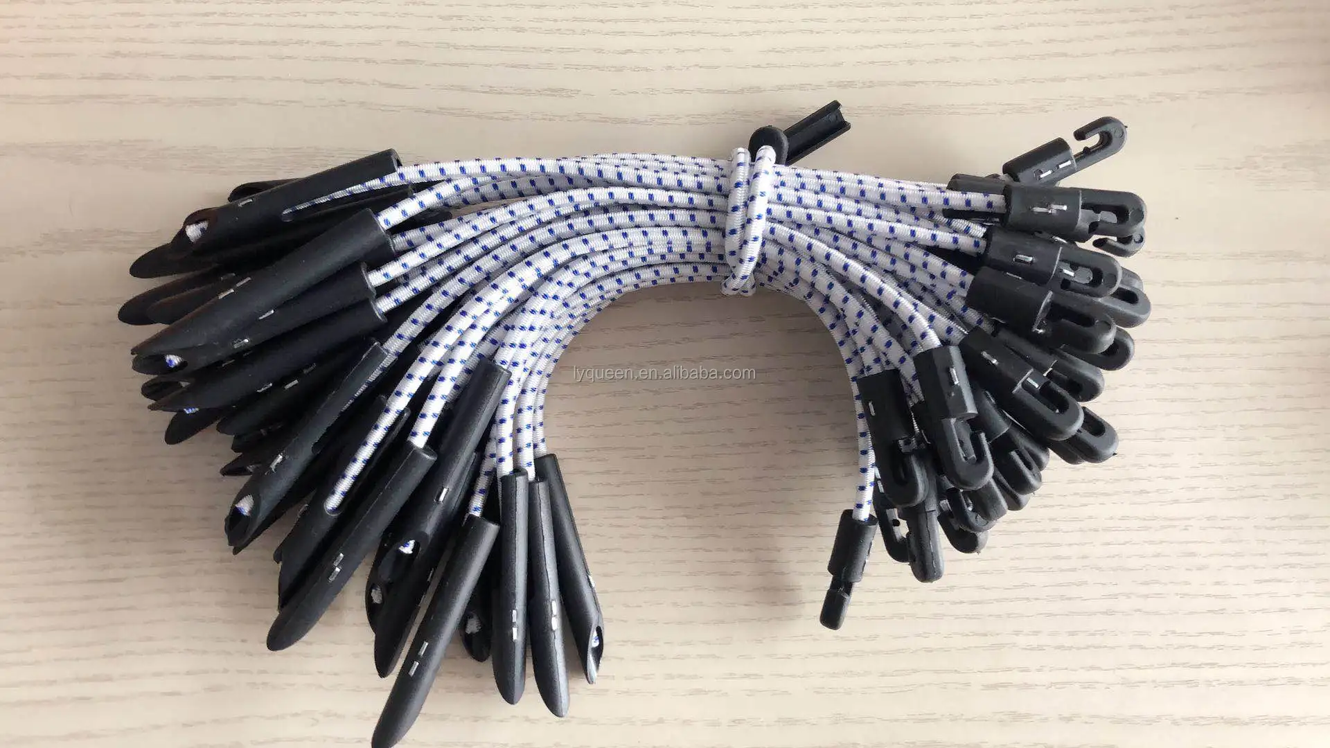 Elasticated Bungee Flexi Toggle Ties - 100 Pack for Scaffold Sheeting