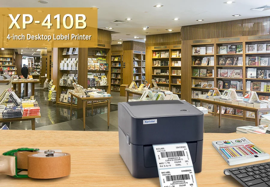 Xprinter XP-410B - Reliable Barcode Printer for Shipping Labels