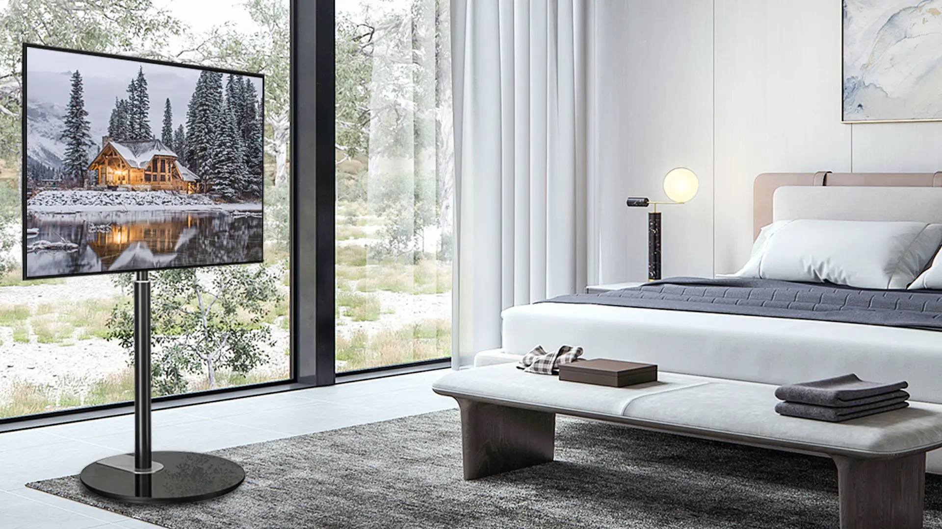 Floor Tv Stand With Swivel For 32-65 Inch Lcd Led Tv,Modern Simple ...