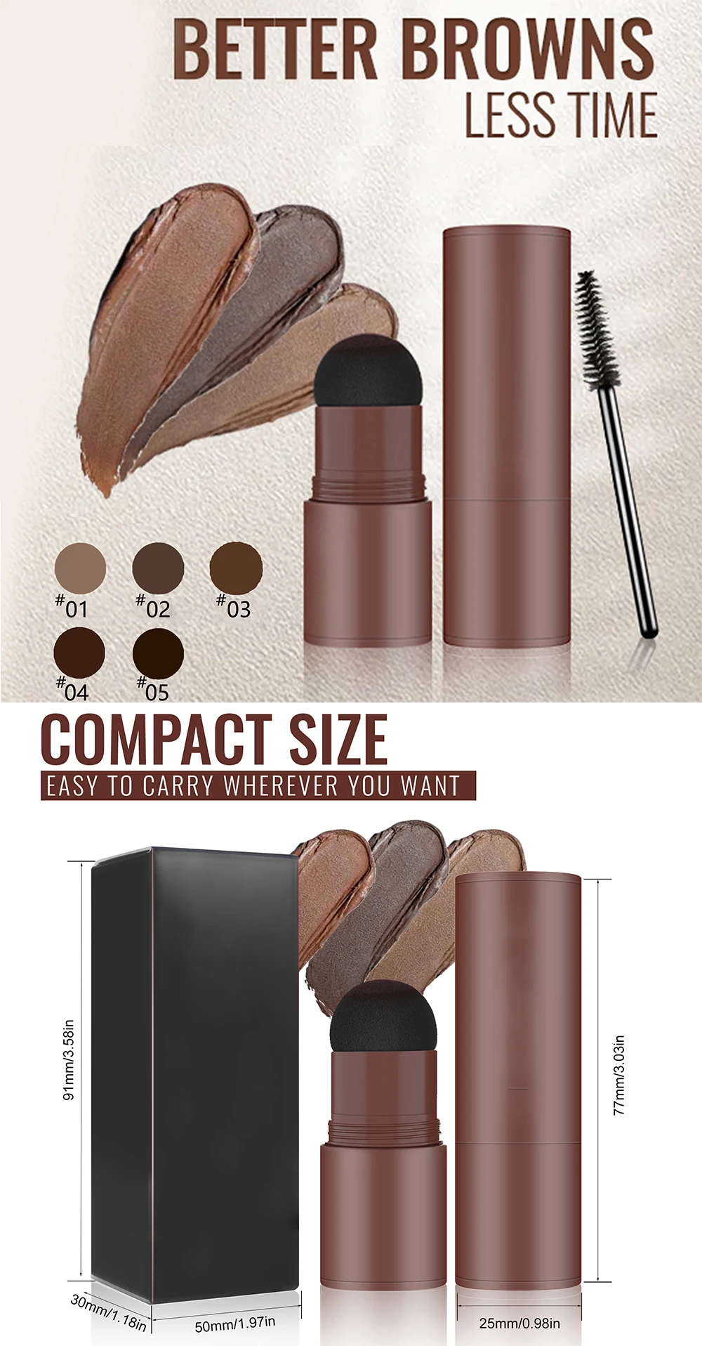 Eye Brow One Step Eyebrow Stamp Stencil Shaping Kit Set