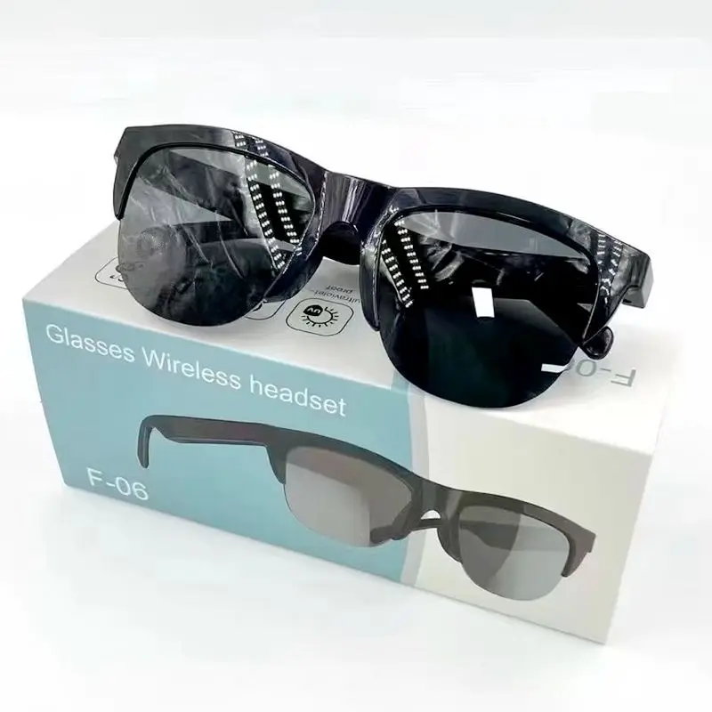 New Design F06 Tws Bt V5.3 Uv Proof Hd Sun Glasses Earphones Tws ...