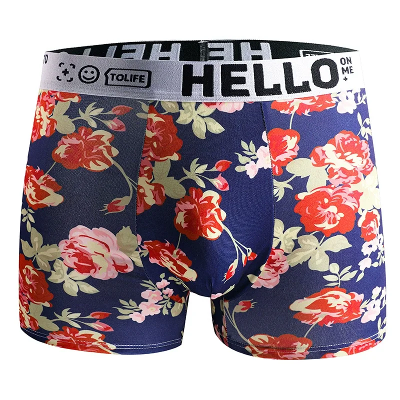Hello Ice Silk Men's Boxers Briefs Shorts Underwear 2025 Fashion Print ...