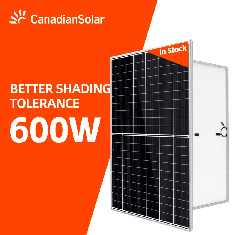 Canadian solar panels 600w 605w 610w high power photovoltaic solar panel mono for power station ...