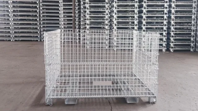Heavy Duty Steel Mesh Pallet Storage Basket Folding Metal Turnover Box ...