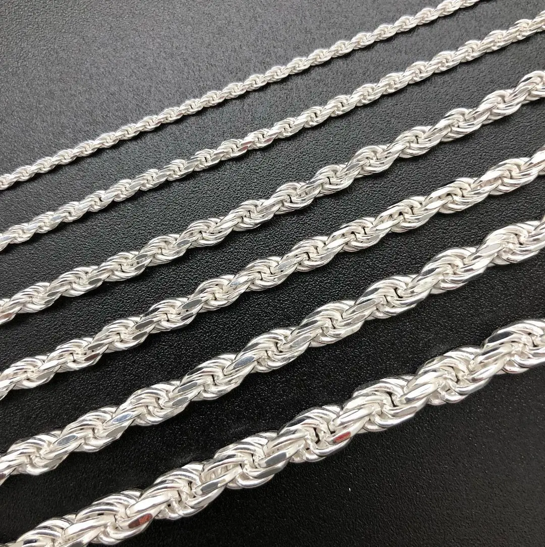 3mm 5mm 6mm 7mm 8mm 14mm 18mm 20mm 925 Silver Cuban Link Chain 925 ...