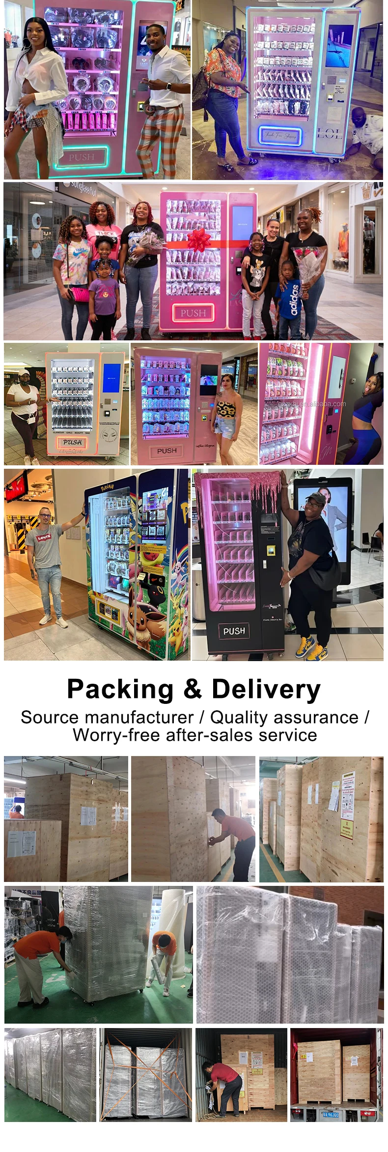 Unmanned Retail Store Combo Snacks Machine & Drinks Vending Machine ...