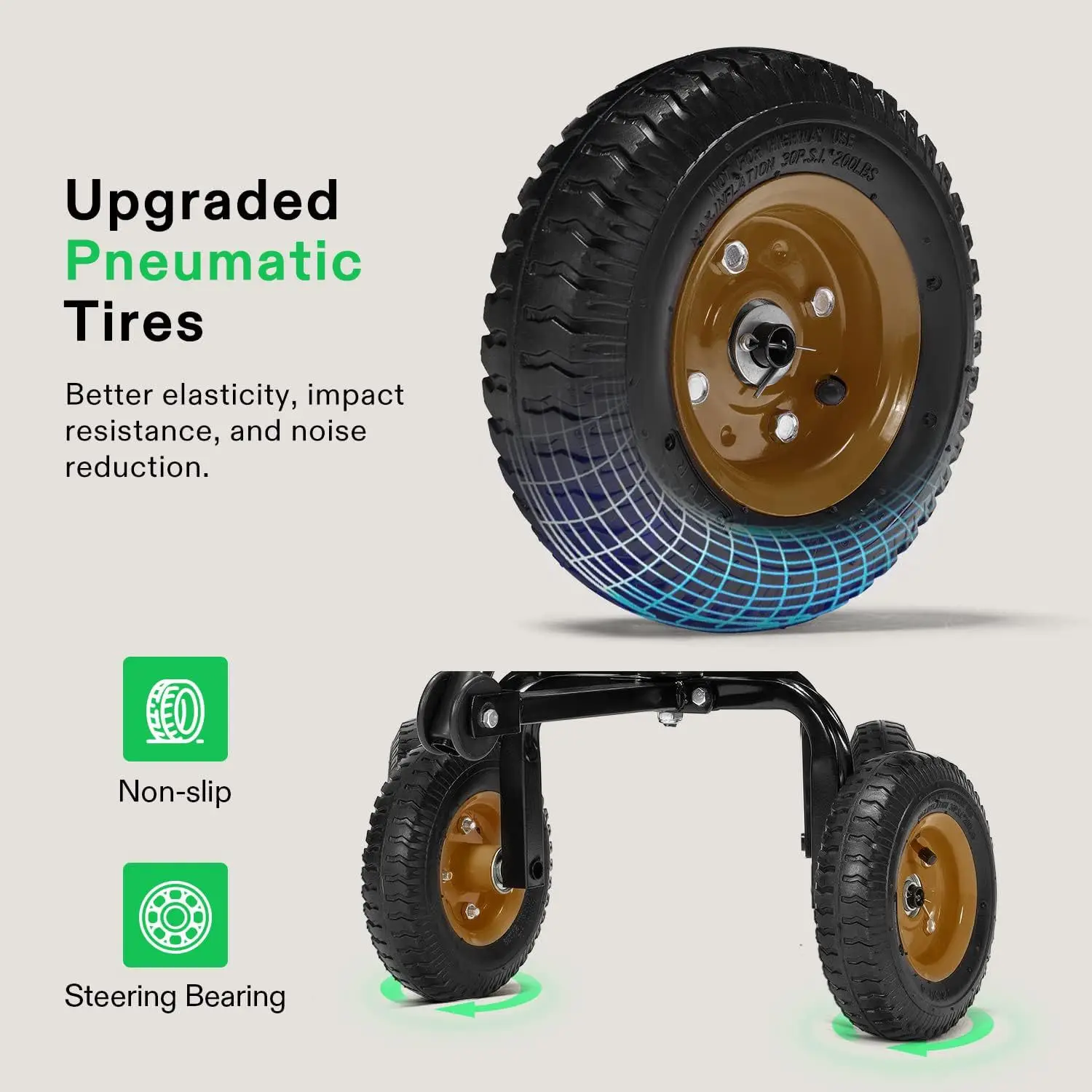 Heavy Duty Steel Utility Cart With Removable Sides and 15" Tires 1400 ...