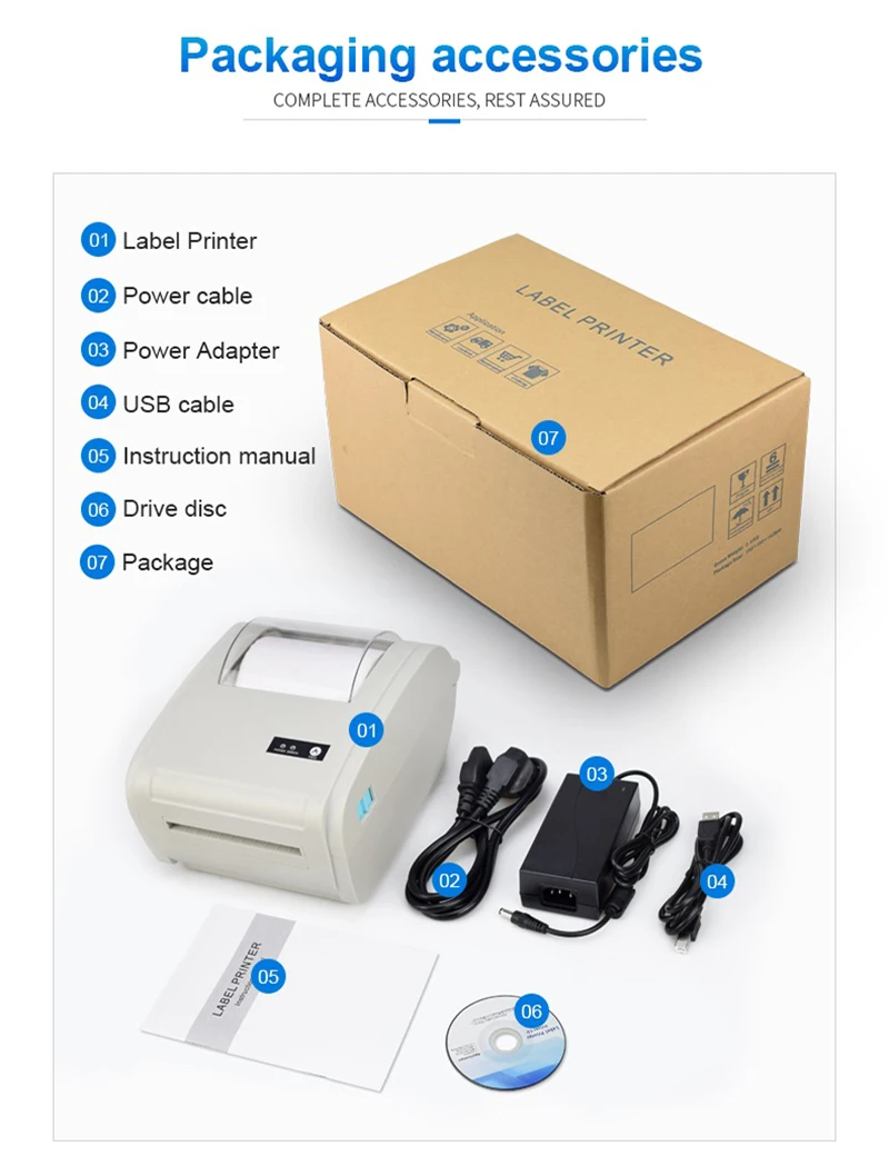 Folded Continuous Paper Label Sticker Printer With Usb Bt Connection ...