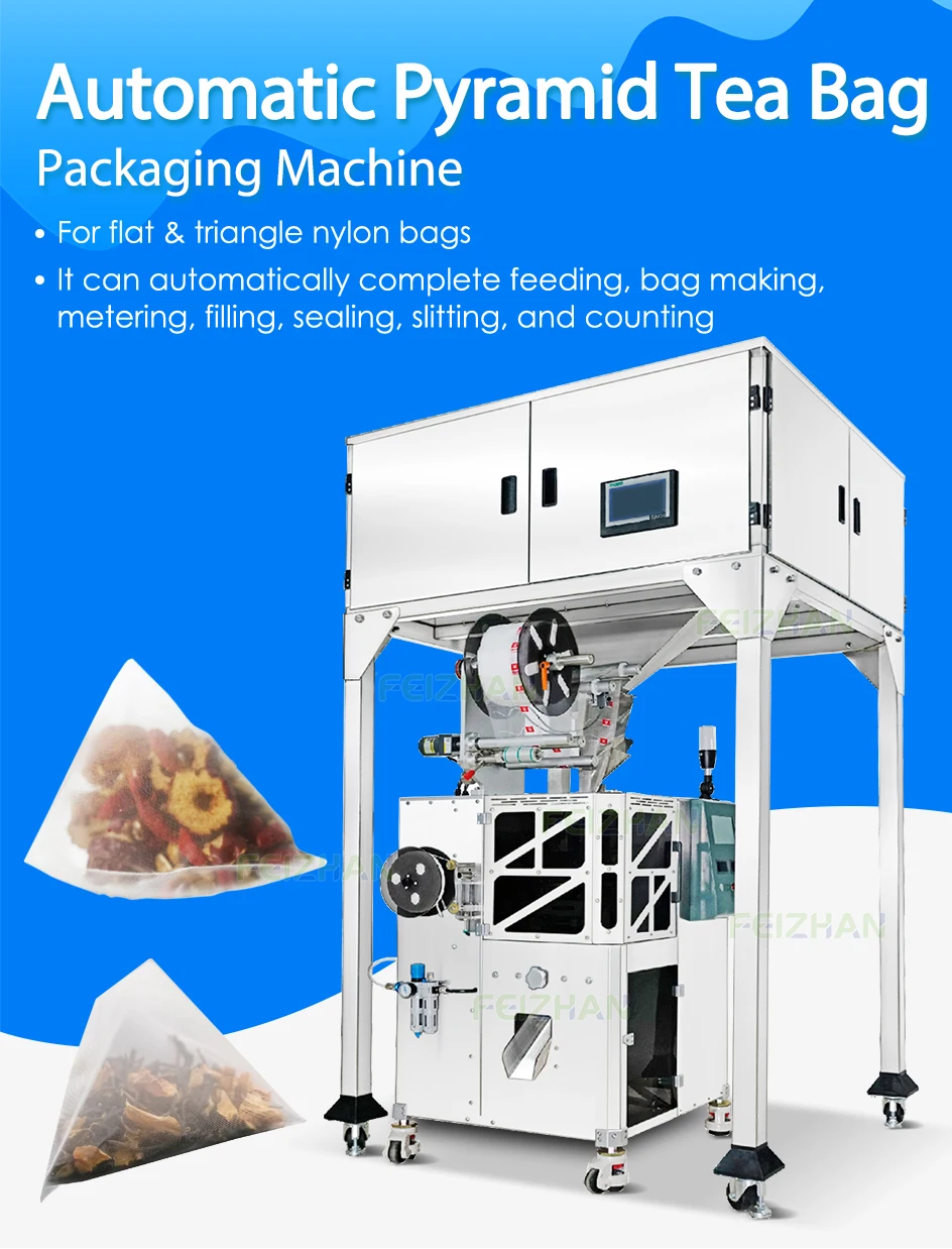 Feizhan Vertical Automatic Flat Triangle Pyramid Tea Bag Packing Machine - Buy Pyramid Tea Bag ...