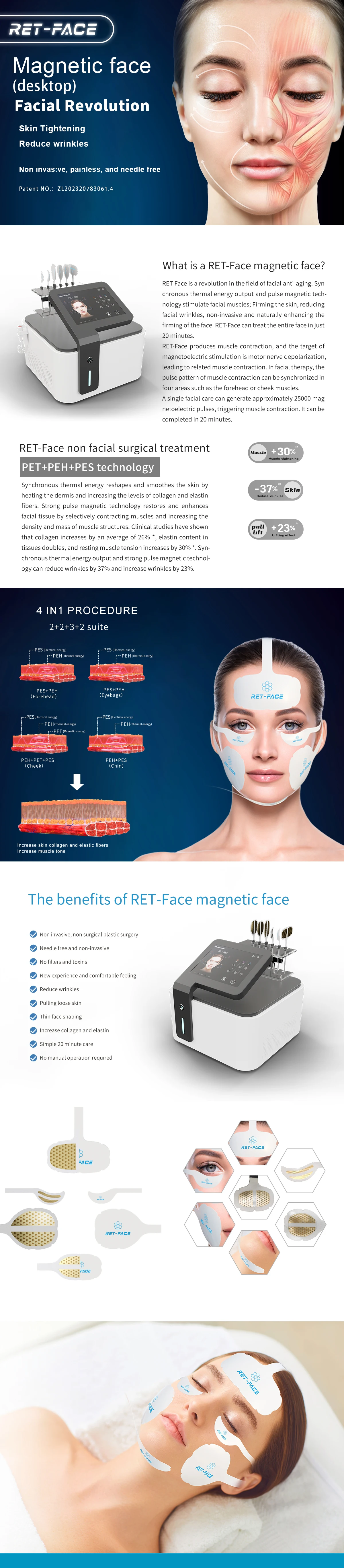 Spa Electric Magnetic Facial Eye Device Microcurrent Rf Ems Lifting ...