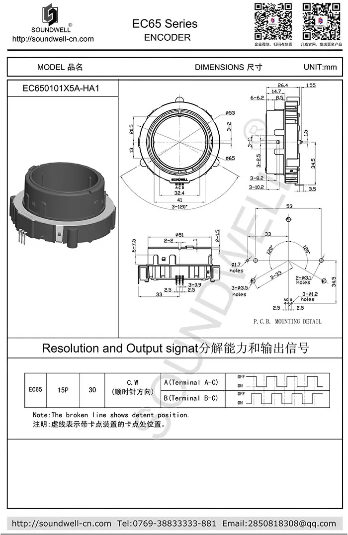 60mm Soundwell Ring Encoder Ec60 Hollow Shaft Rotary Encoder - Buy ...