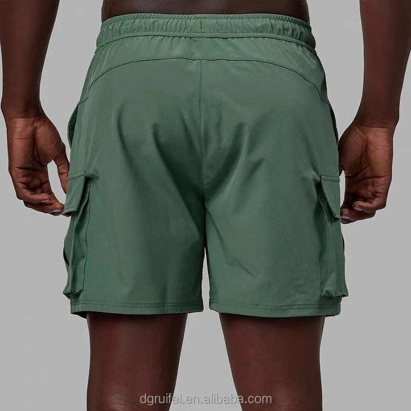 Summer Custom Printed Logo Cargo Pockets Drawstring Shorts