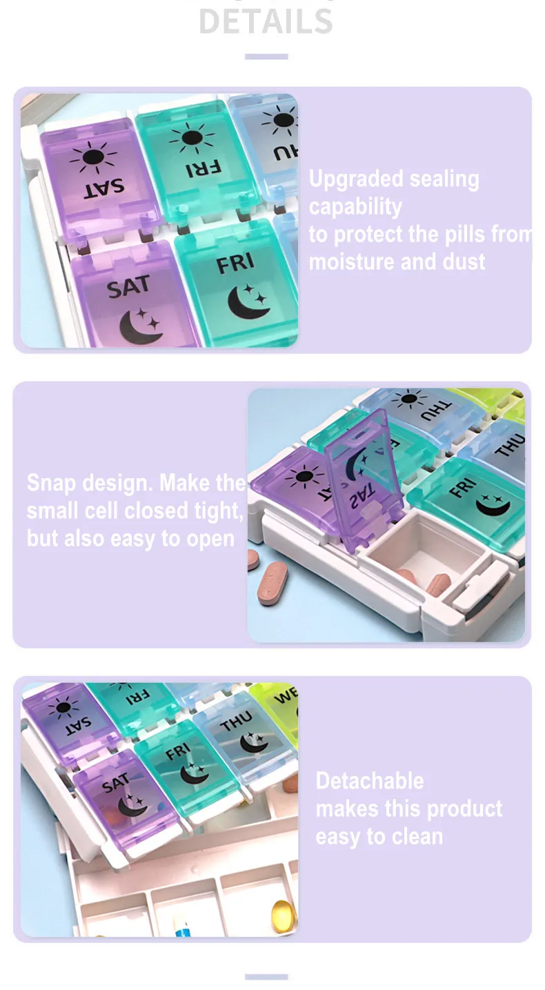 Wholesale 7 Day & 4 Times Pill Organizer Weekly Pill Box And Medicine ...