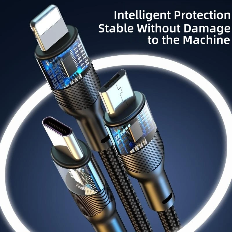 Multi Charging Cable 3 In 1 Nylon Braided Multi Usb Cable Multiple ...