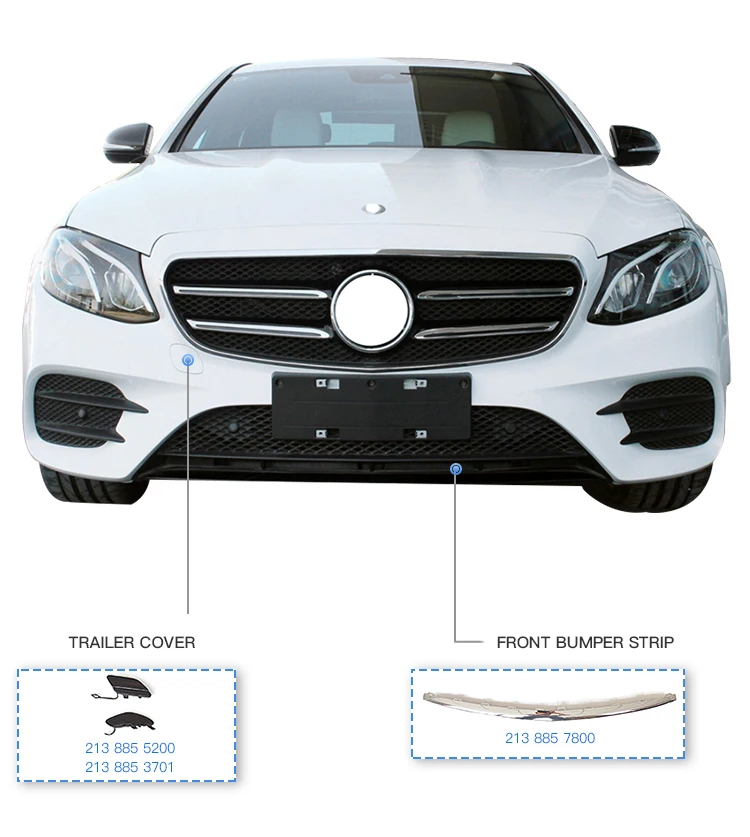 奔驰e级w213 2016 + 2138803000 2138857800 2138855200 2138853701的光泽黑色前保险杠下格栅 ...