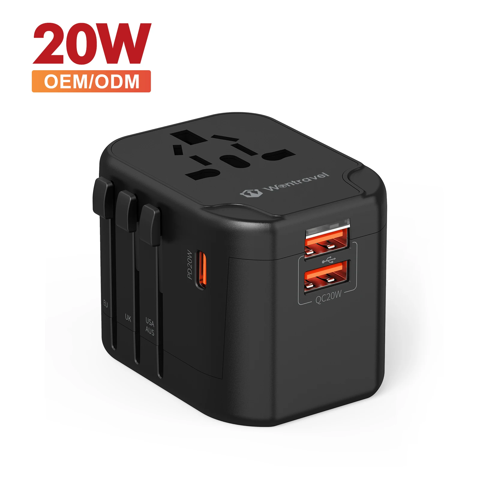 Wontravel 20w Pd Usbc Travel Adapter Uk Plug European Travel Plug ...