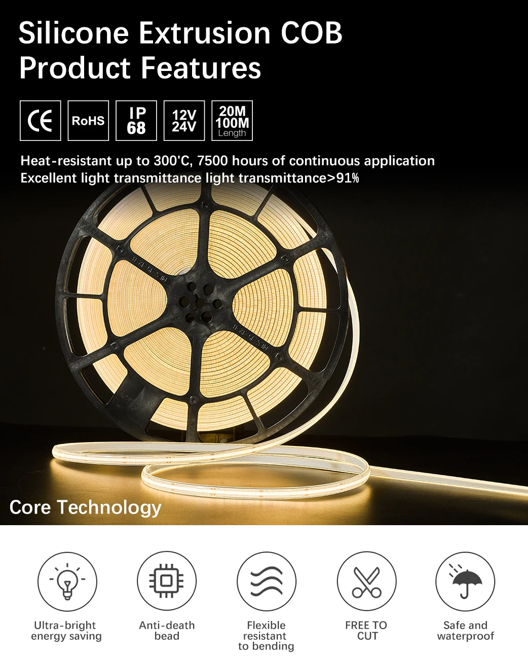 China Led Rope Light Flexible Led Strip Cob Lighting And Circuitry ...