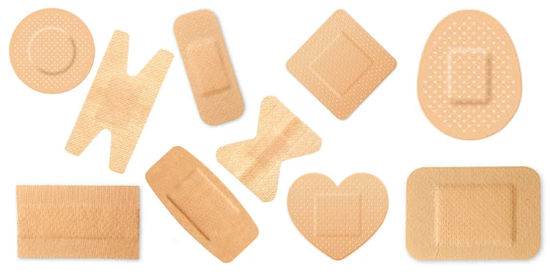 Bandaid Square Soft Wound Bandages Strip Adhesive Plaster Round Spot ...