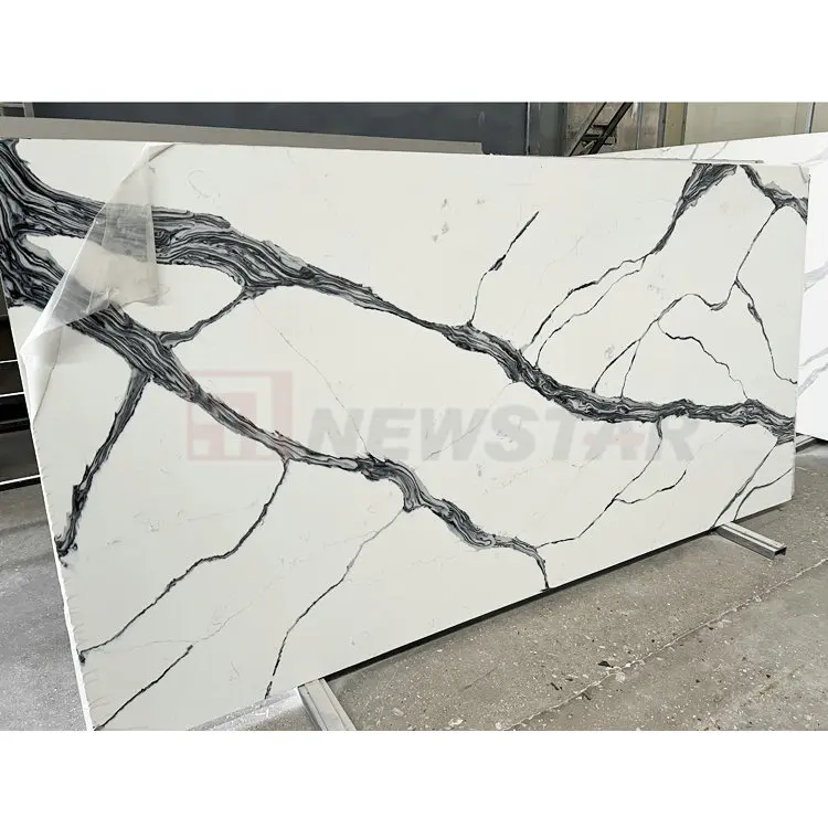 White Panda Prefab Quartz Countertop for Kitchen Artificial Quartz ...