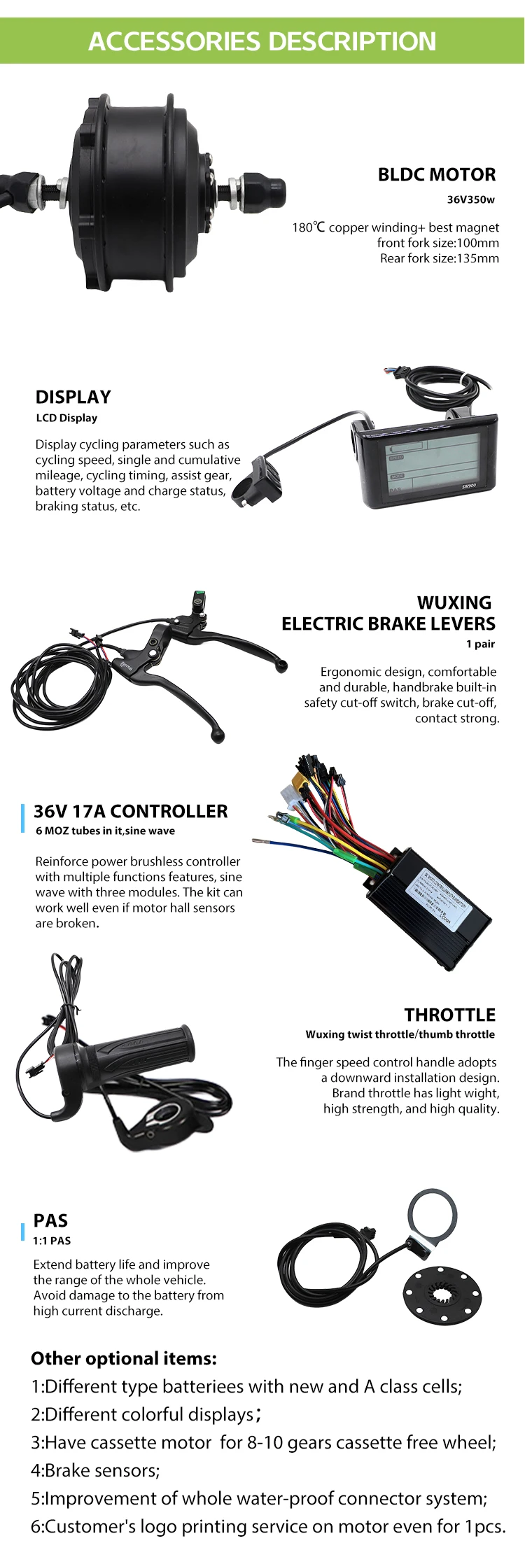 Ruijie Reliable And Cheap Kit E-bike 36v Electric Bicycle Parts Ebike Kit Diy - Buy 20in 4in ...