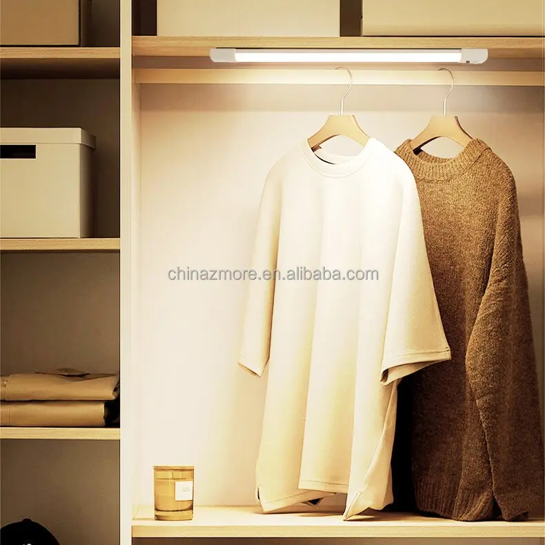 Ultra-thin Magnetic Long Strip Led Body Sensor Light Wardrobe Cabinet ...