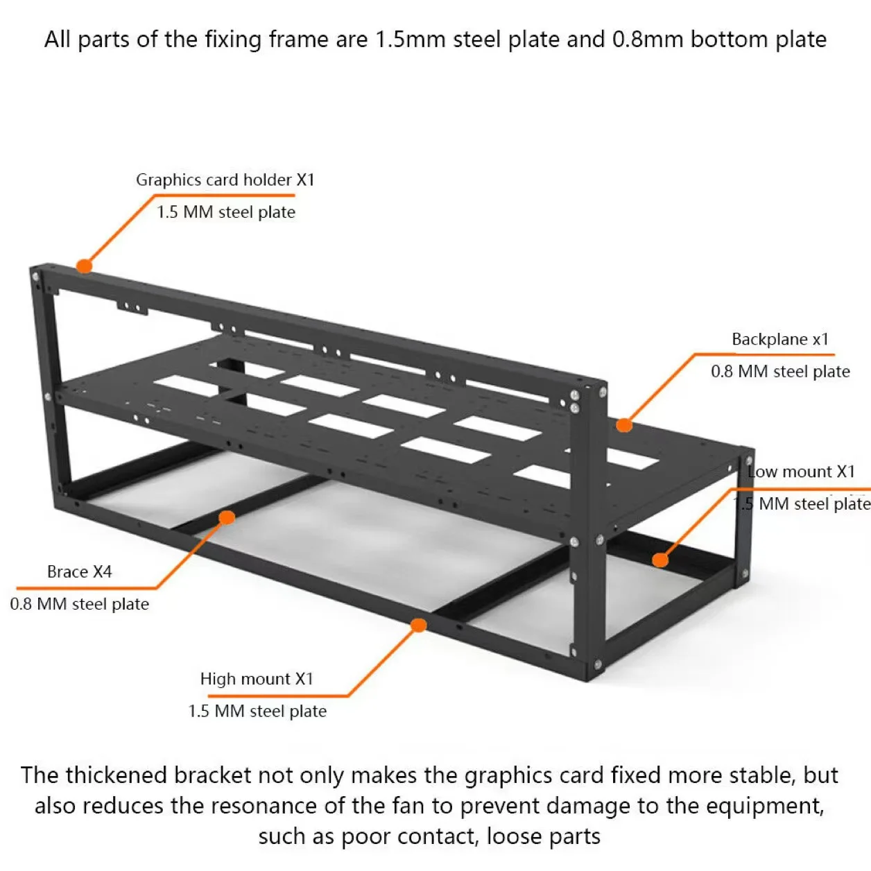 6gpu 8gpu Open Air Rig Type Graphics Card Machine Frame Case For Ak2980 ...