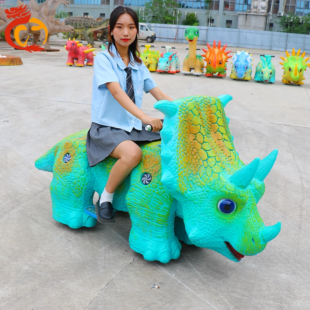 Super Amusement Park Dinosaur Head Rides Electric Scooter