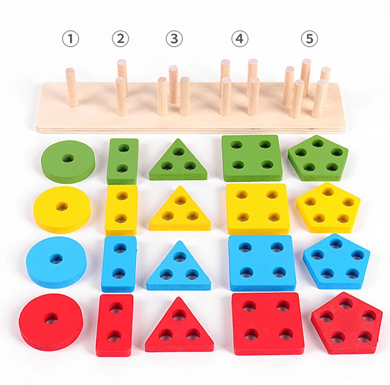 Wooden Sorting & Stacking Toys For Toddlers And Kids Preschool ...