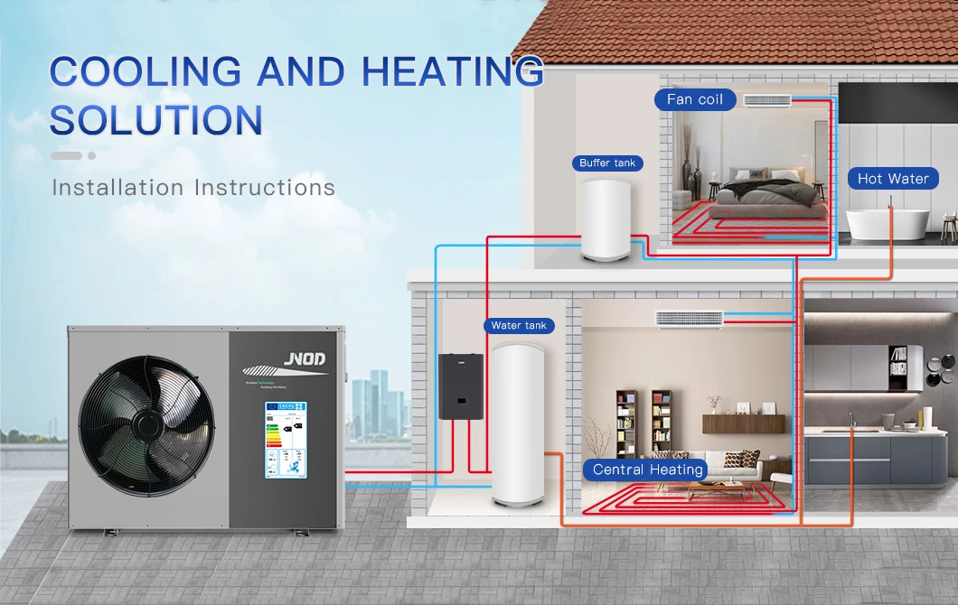 Jnod R290 Eco-friendly A+++ Dc Inverter Heat Pump Split Type Heating Pump Water Heater For Air ...